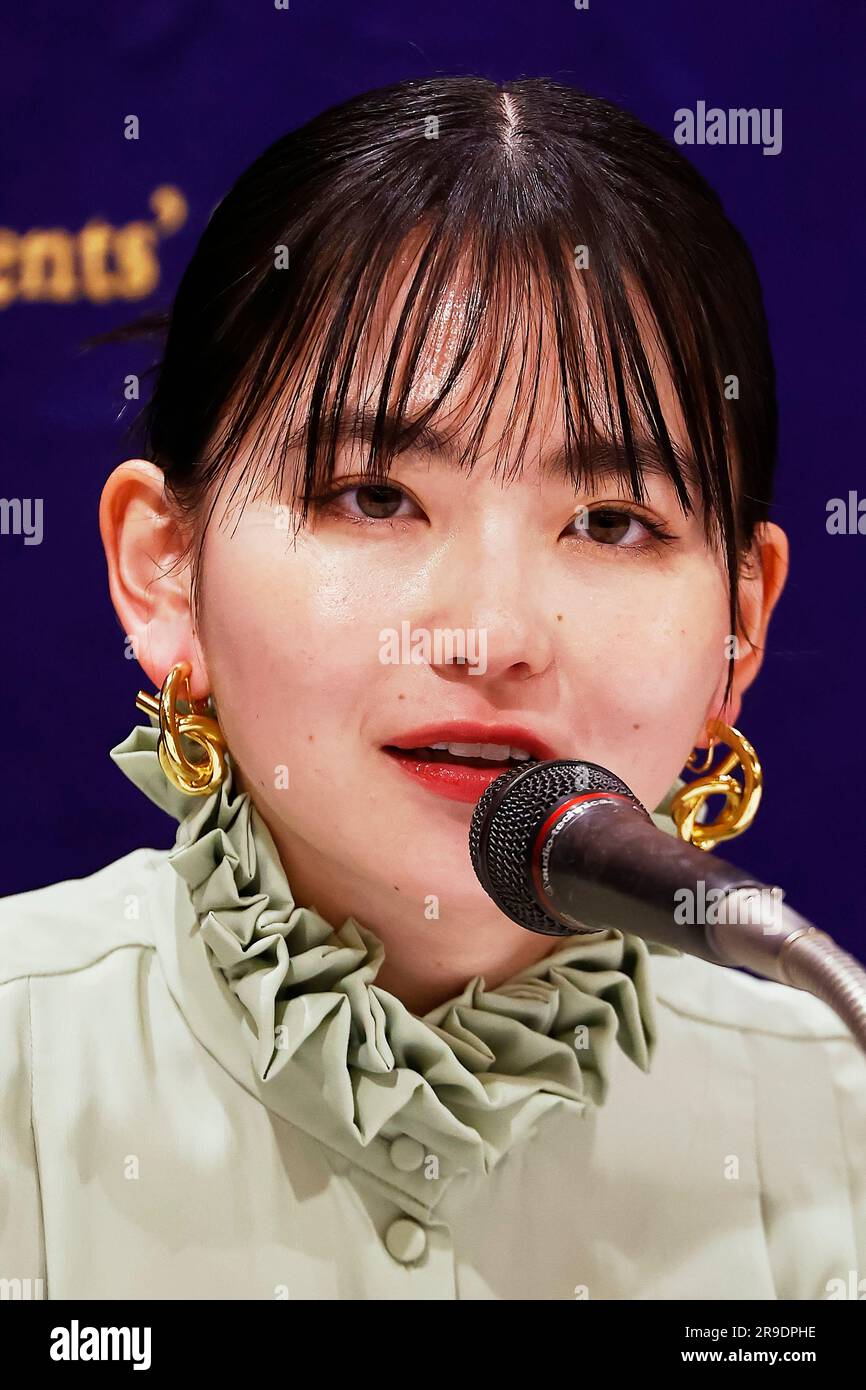June 26, 2023, Tokyo, Japan: Japanese actress Anna Yamada speaks during ...