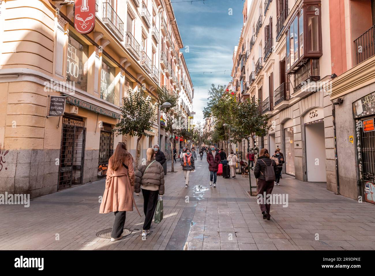 Madrid, Spain - FEB 16, 2022: Generic architecture and street view from ...