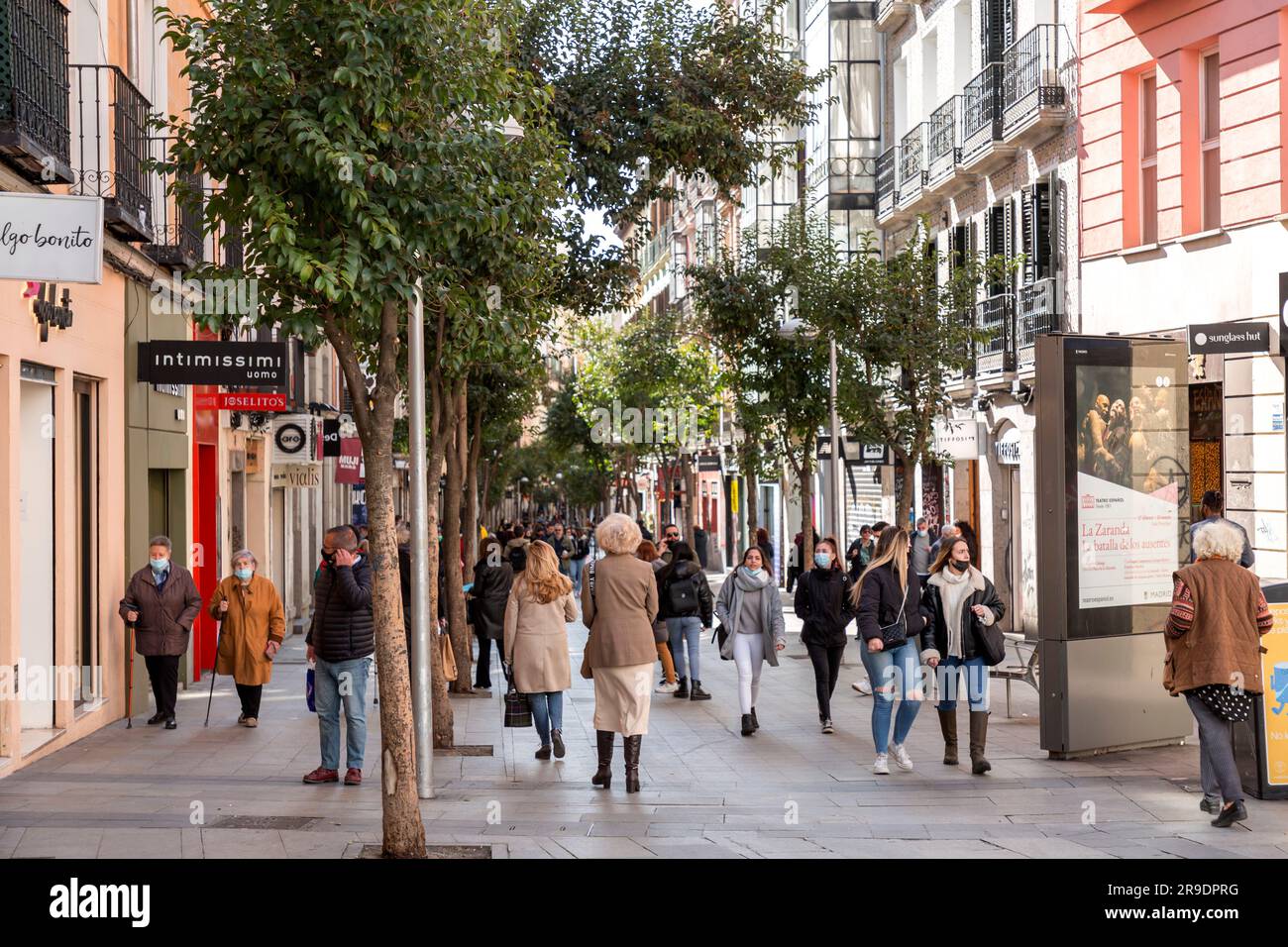 Madrid, Spain - FEB 16, 2022: Generic architecture and street view from ...