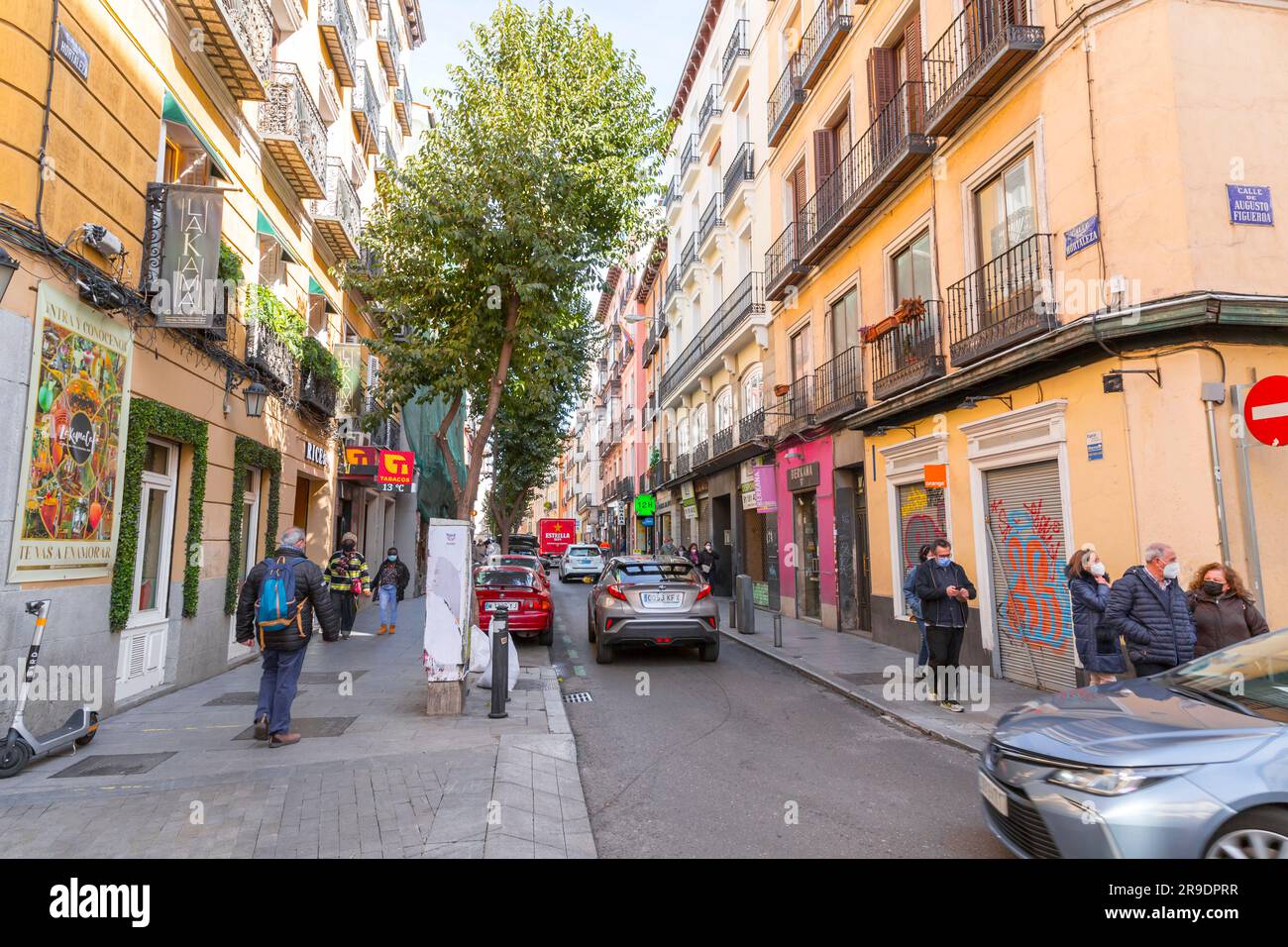Madrid, Spain - FEB 16, 2022: Generic architecture and street view from ...