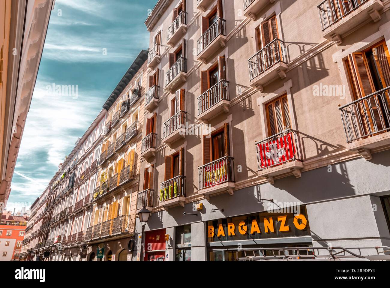 Madrid, Spain - FEB 16, 2022: Generic architecture and street view from ...
