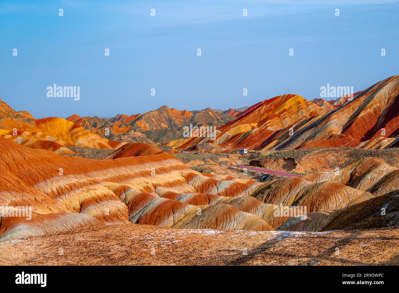 panorama of rainbow-mountain in Zhangye Danxia Landform Geological Park ...