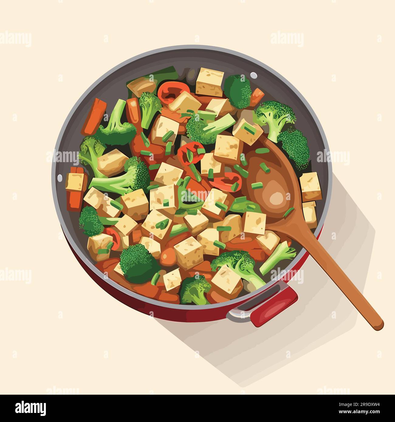 Stir fry noodles with shrimp Stock Vector Images - Alamy