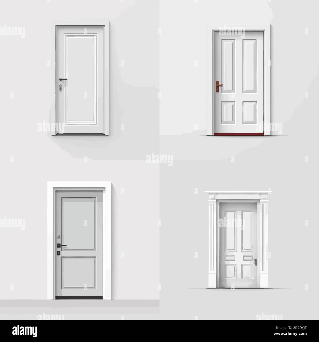 White empty room closed door Stock Vector Images - Alamy