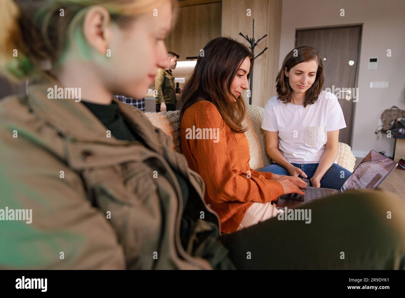 3 women working together from home Stock Photo - Alamy
