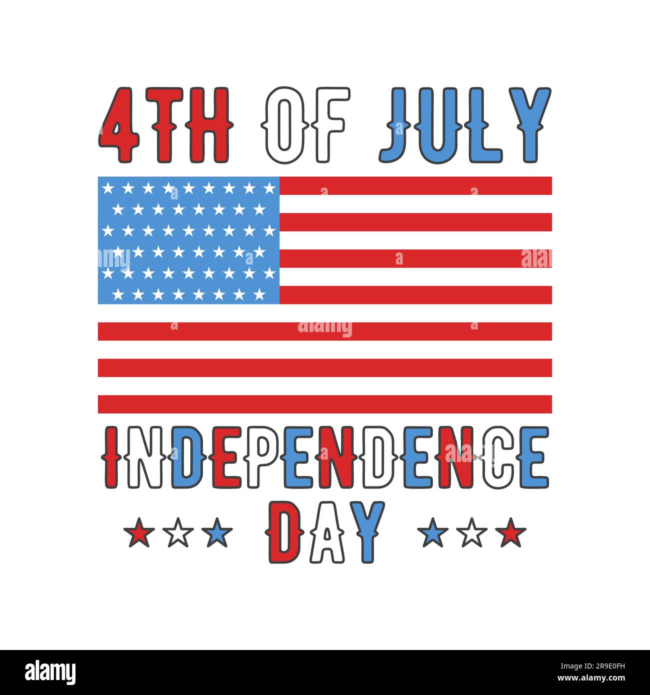4th of July typography design with flag. US Independence Day clipart ...