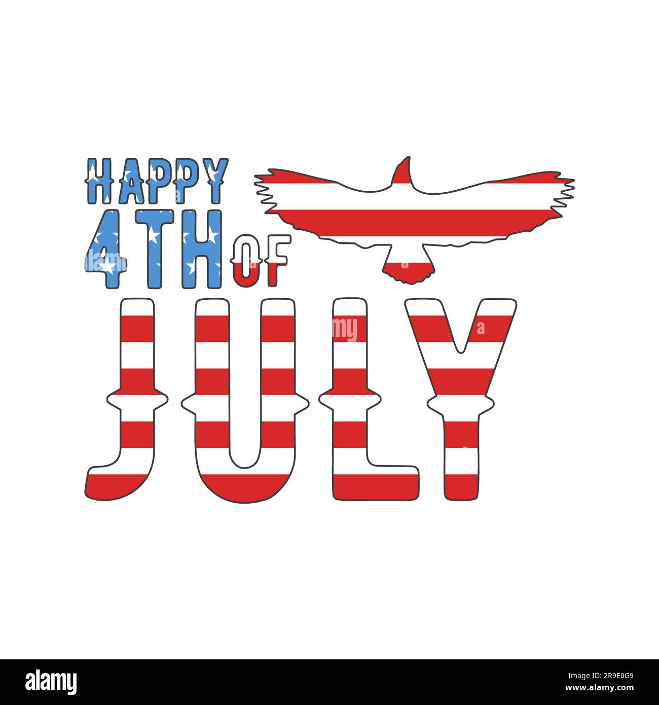 4th of July typography design with quote Happy 4th of July and eagle ...