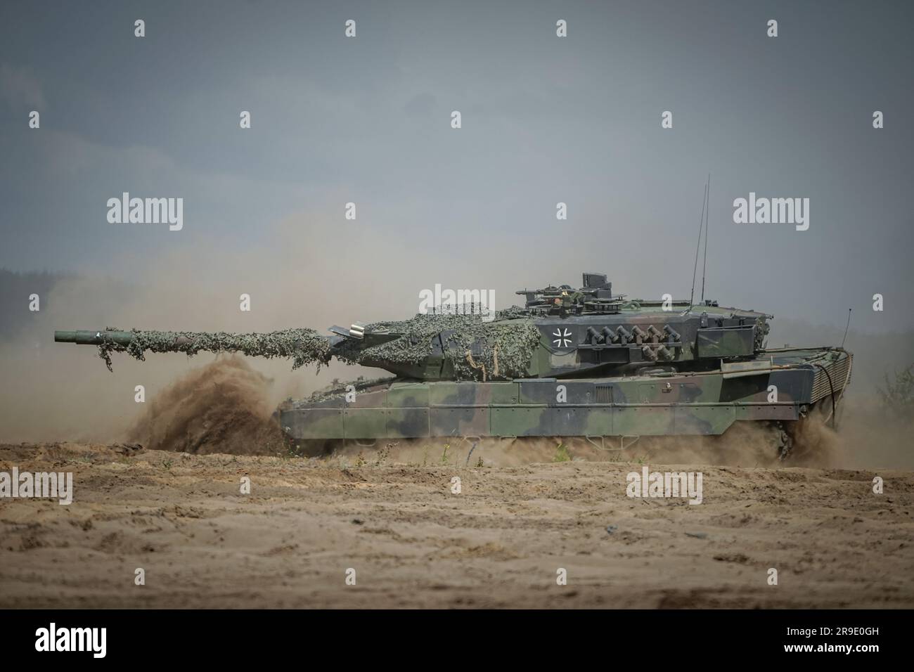 Vilnius, Lithuania. 26th June, 2023. A Leopard 2 main battle tank is in ...