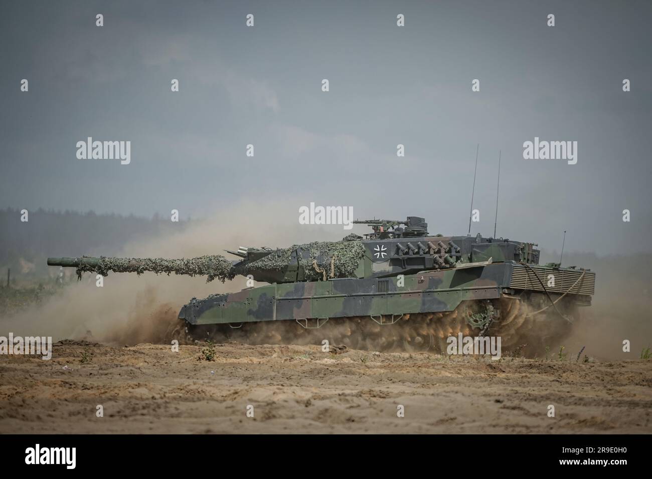 Vilnius, Lithuania. 26th June, 2023. A Leopard 2 main battle tank is in ...