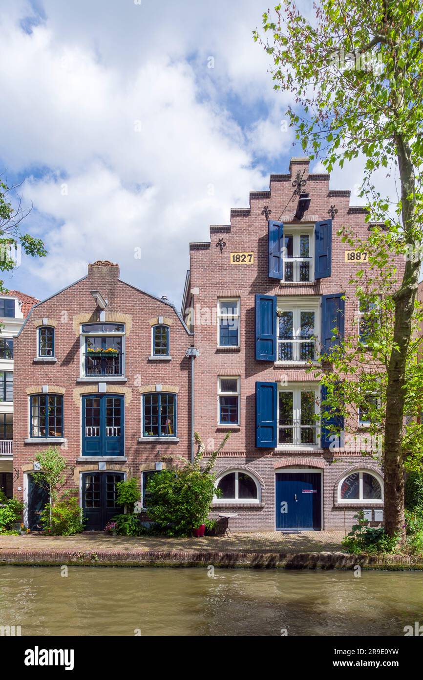 The Oudegracht (Old Canal) through the historic inner city of Utrecht ...