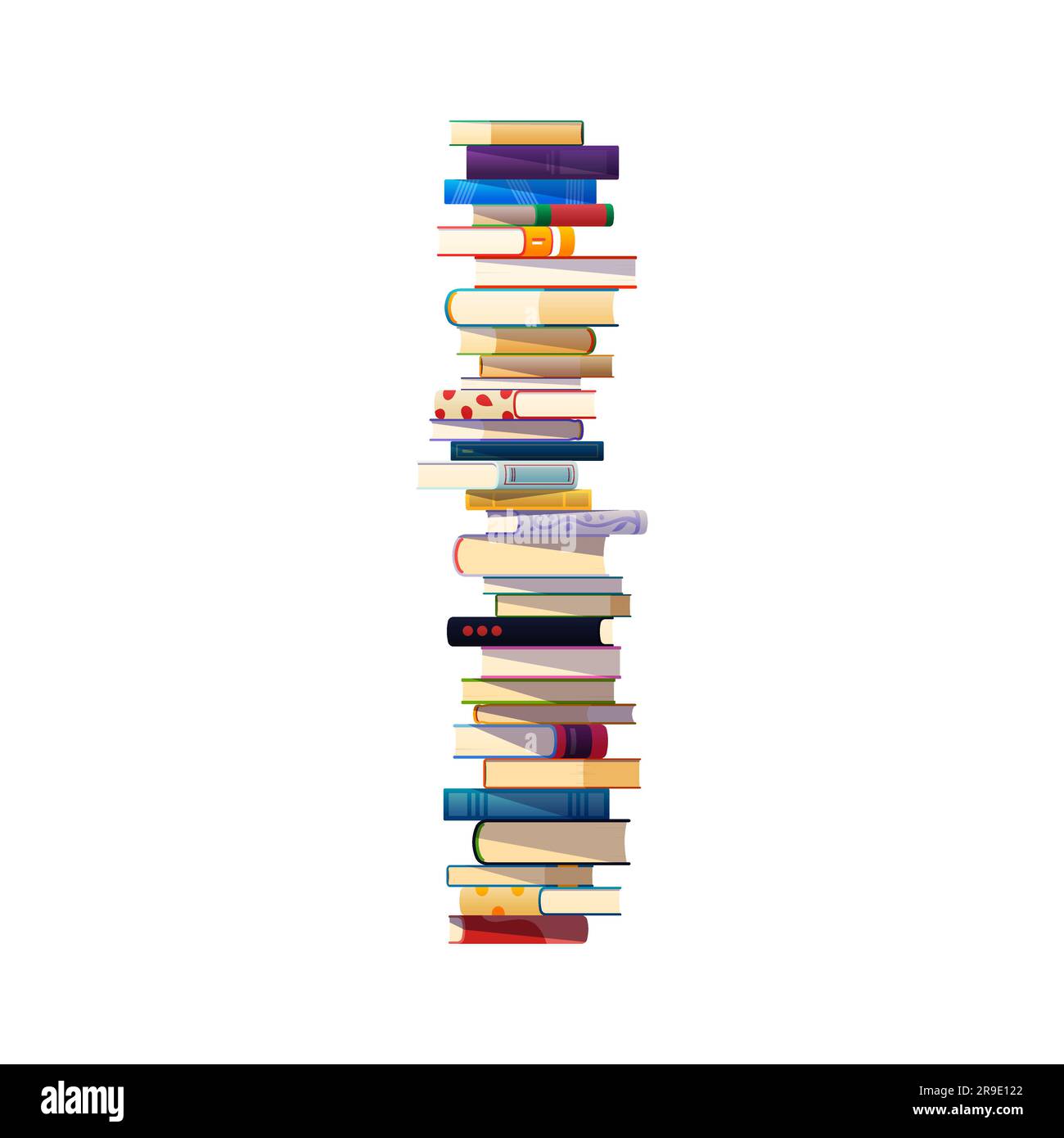 Books stack pile, library or school textbooks heap of literature ...