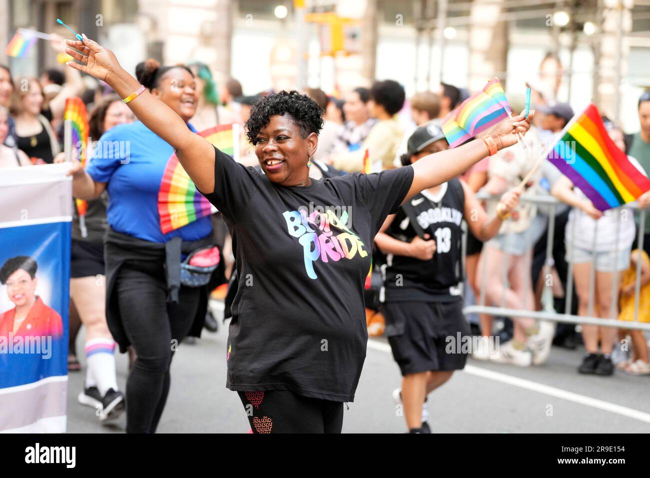 Bronx District Attorney Darcel Clark walks in the NYC Pride March ...