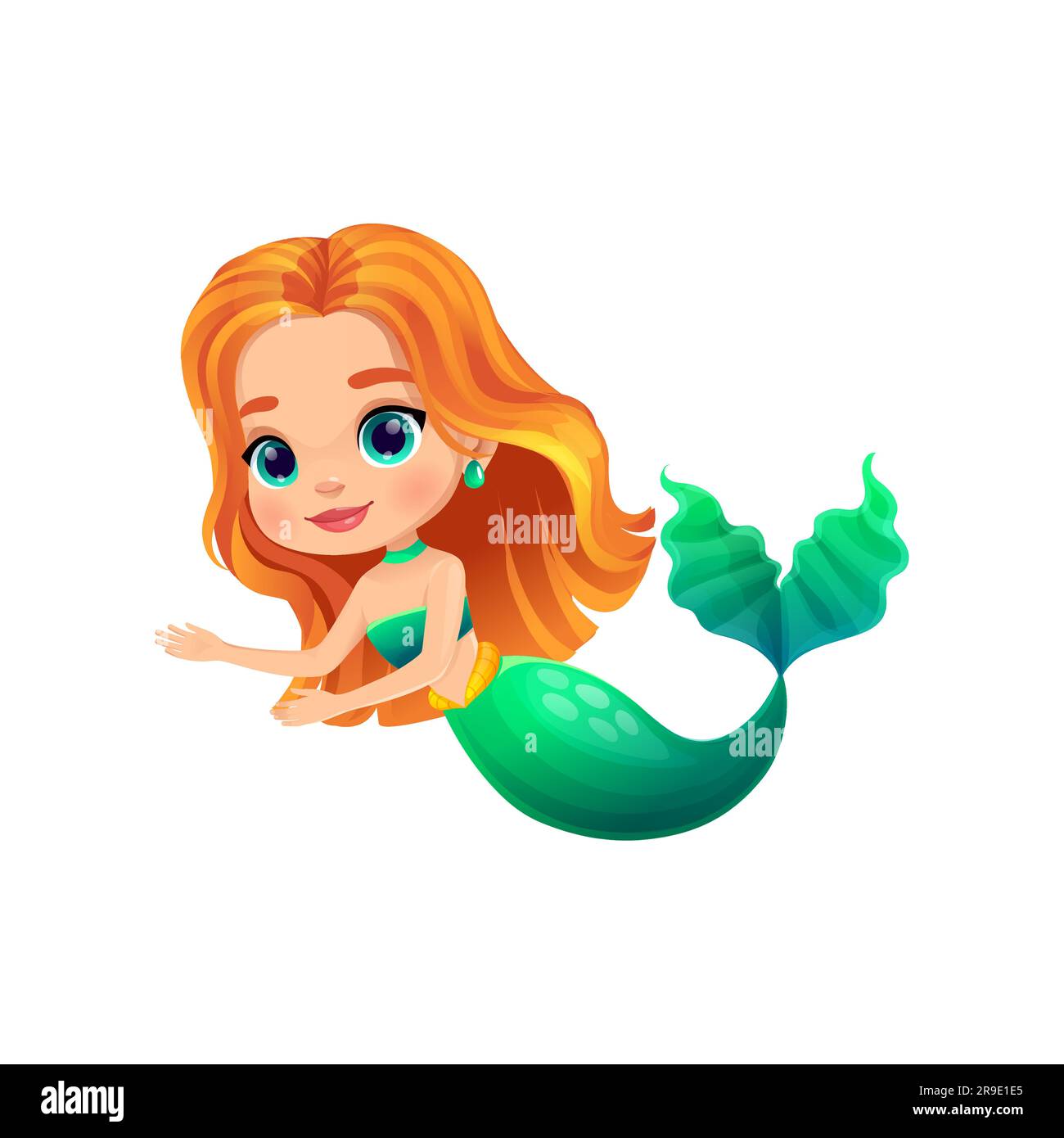 Cartoon mermaid character. Isolated vector playful and enchanting ...