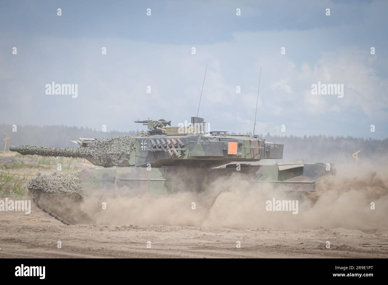 Vilnius, Lithuania. 26th June, 2023. The Leopard 2 main battle tank is ...