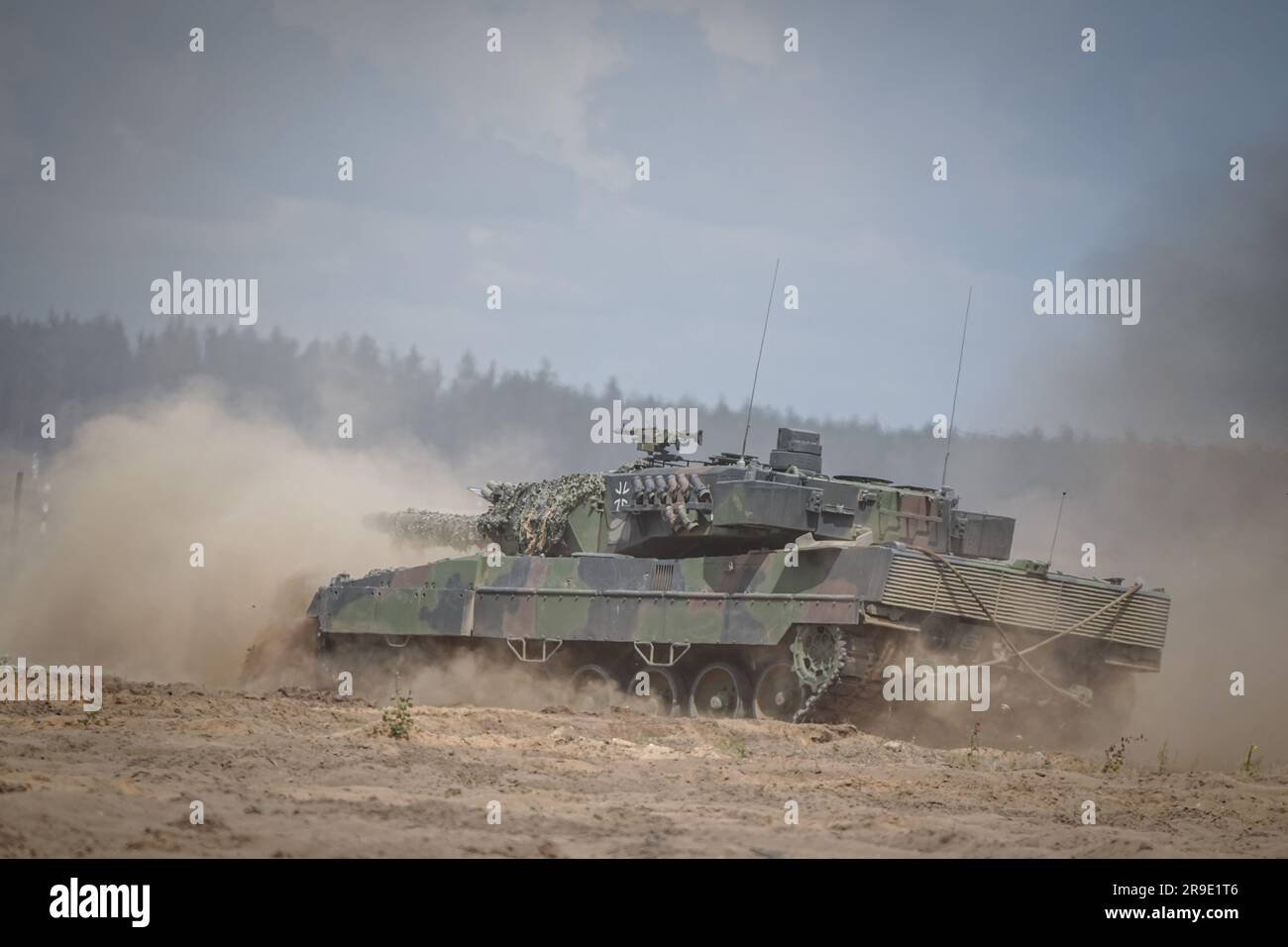 Vilnius, Lithuania. 26th June, 2023. The Leopard 2 main battle tank is ...
