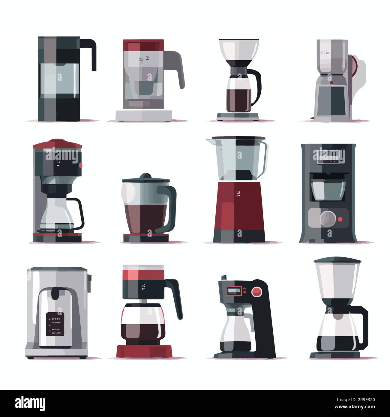 Espresso machine on white Stock Vector Images - Alamy