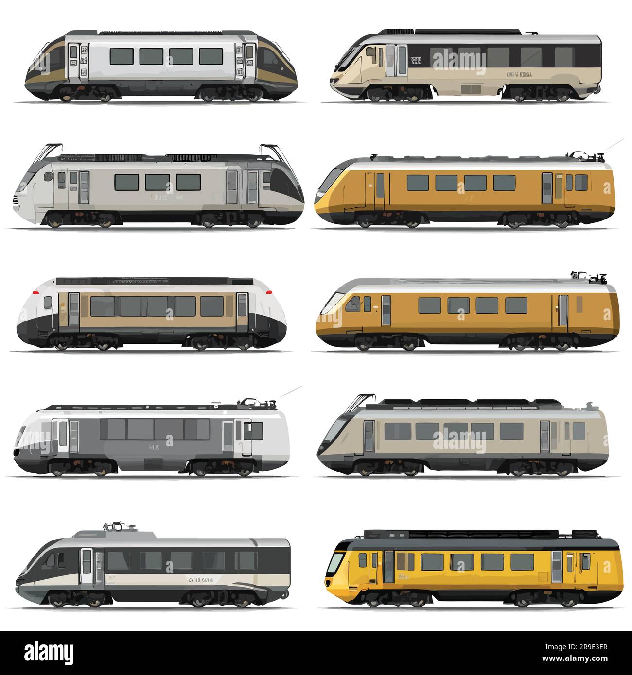 Blue and yellow trains Stock Vector Images - Alamy