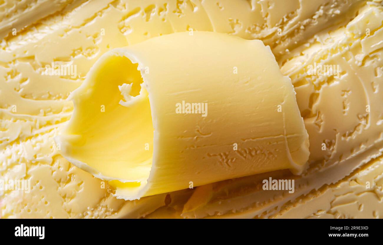 butter surface with curl. macro photo of butter texture Stock Photo - Alamy
