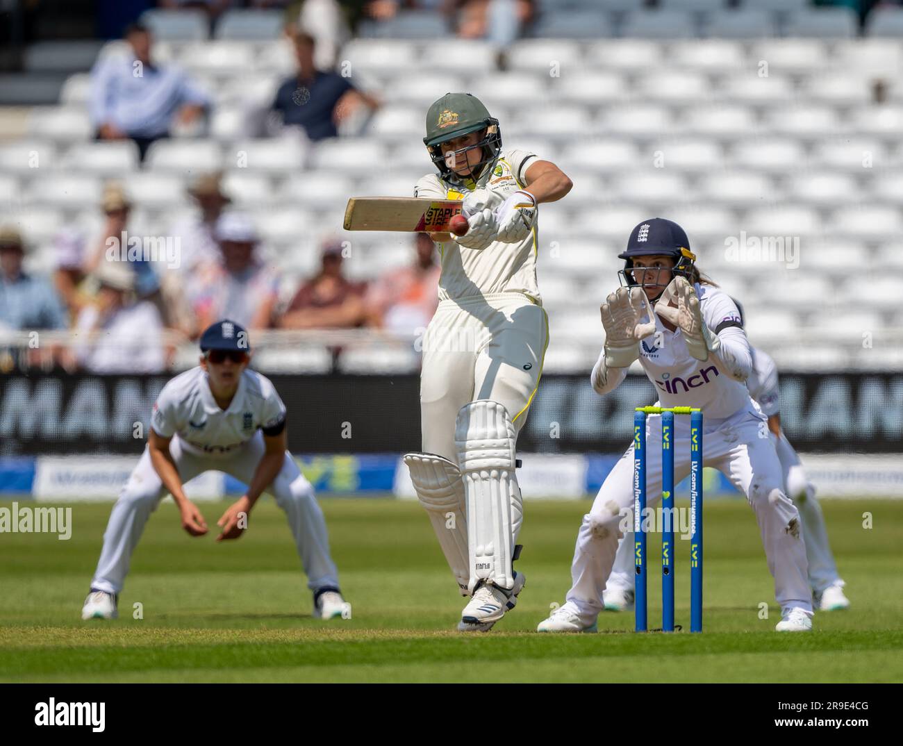 Ellyse Perry batting hits one to the boundary for Australia against ...