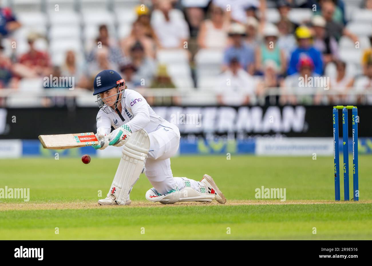 England’s Tammy Beaumont batting on day three of the 2023 Women’s Ashes ...
