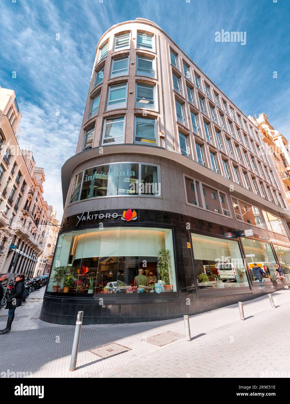 Madrid, Spain - FEB 16, 2022: Generic architecture and street view from ...