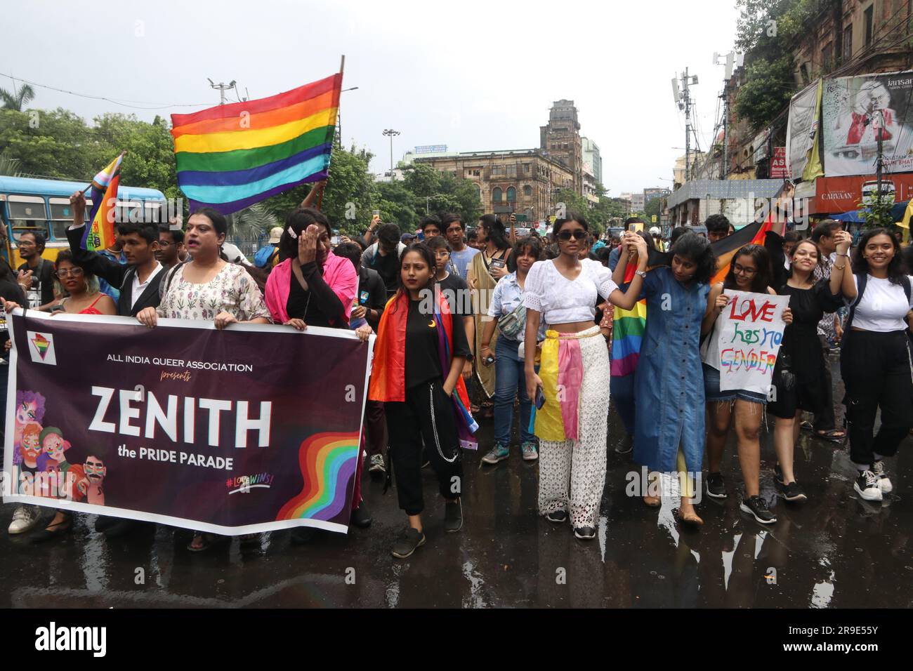 Kolkata, India. 25th June, 2023. Gender rights activists and supporters ...