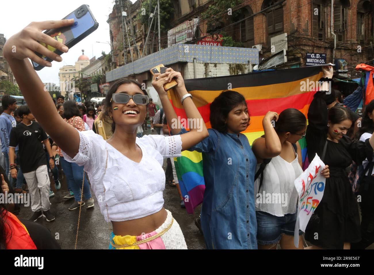 Kolkata, India. 25th June, 2023. Gender rights activists and supporters ...