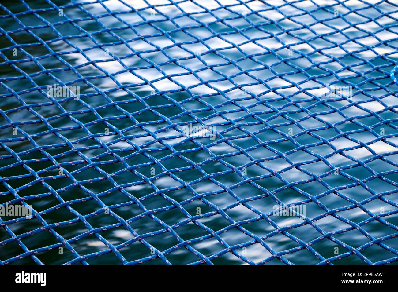 blue rope netting over water Stock Photo - Alamy