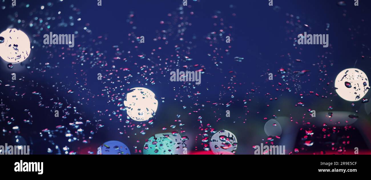 Driving in raining. Rain on car windshield or car window in rainy ...