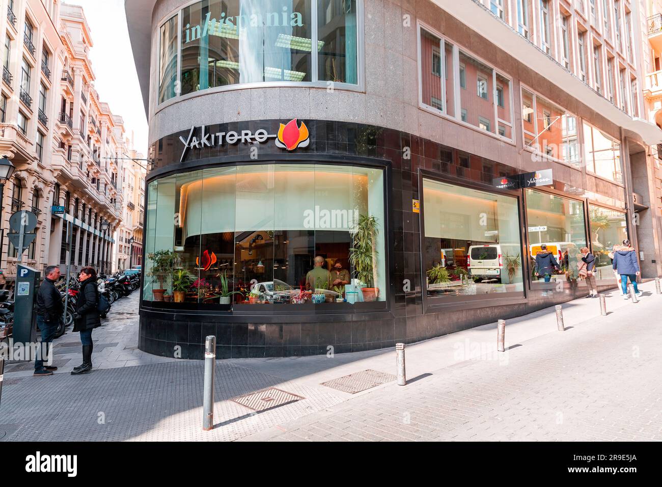 Madrid, Spain - FEB 16, 2022: Generic architecture and street view from ...