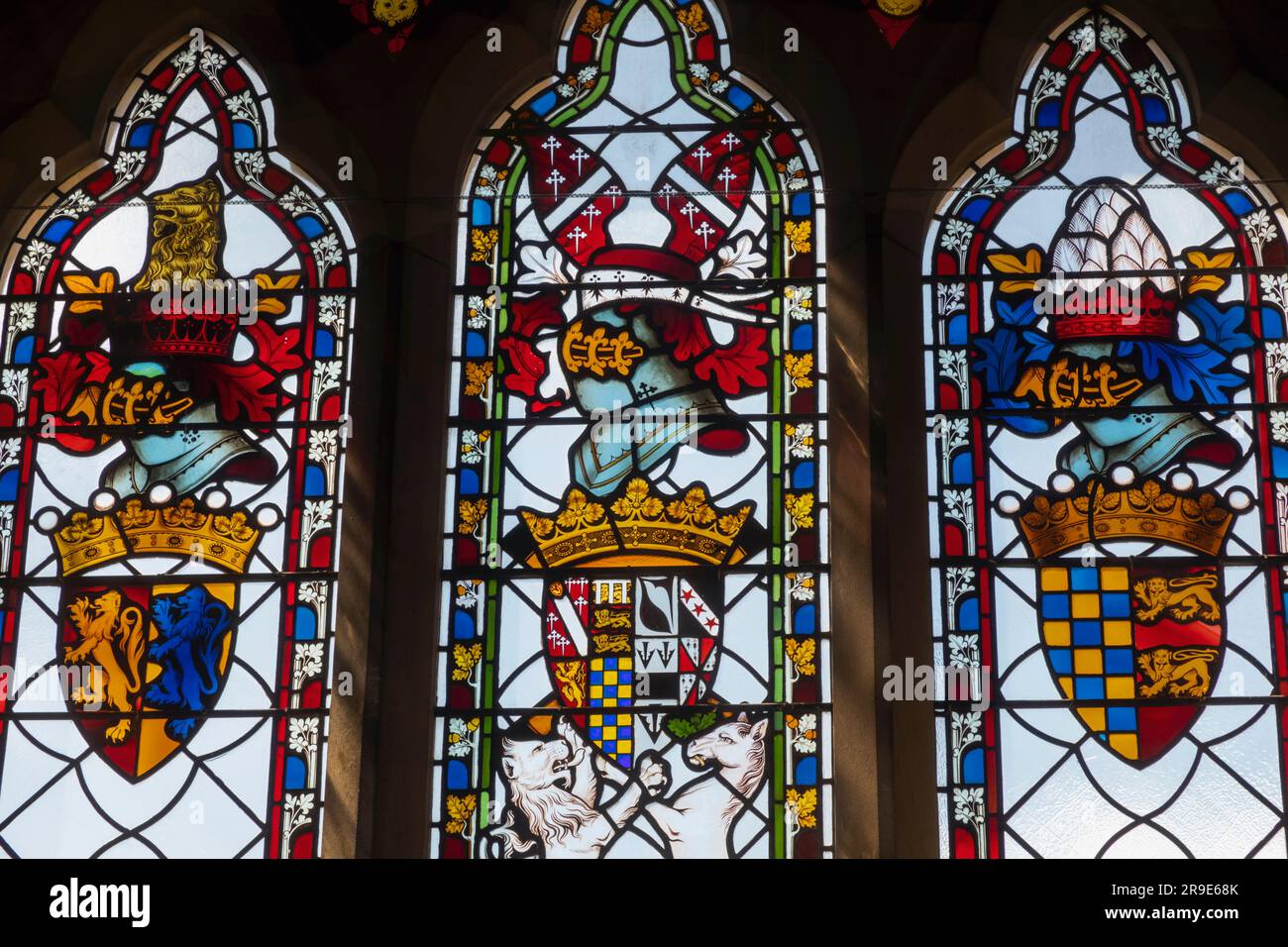 England, Sussex, West Sussex, Arundel, Arundel Castle, Stained Glass ...