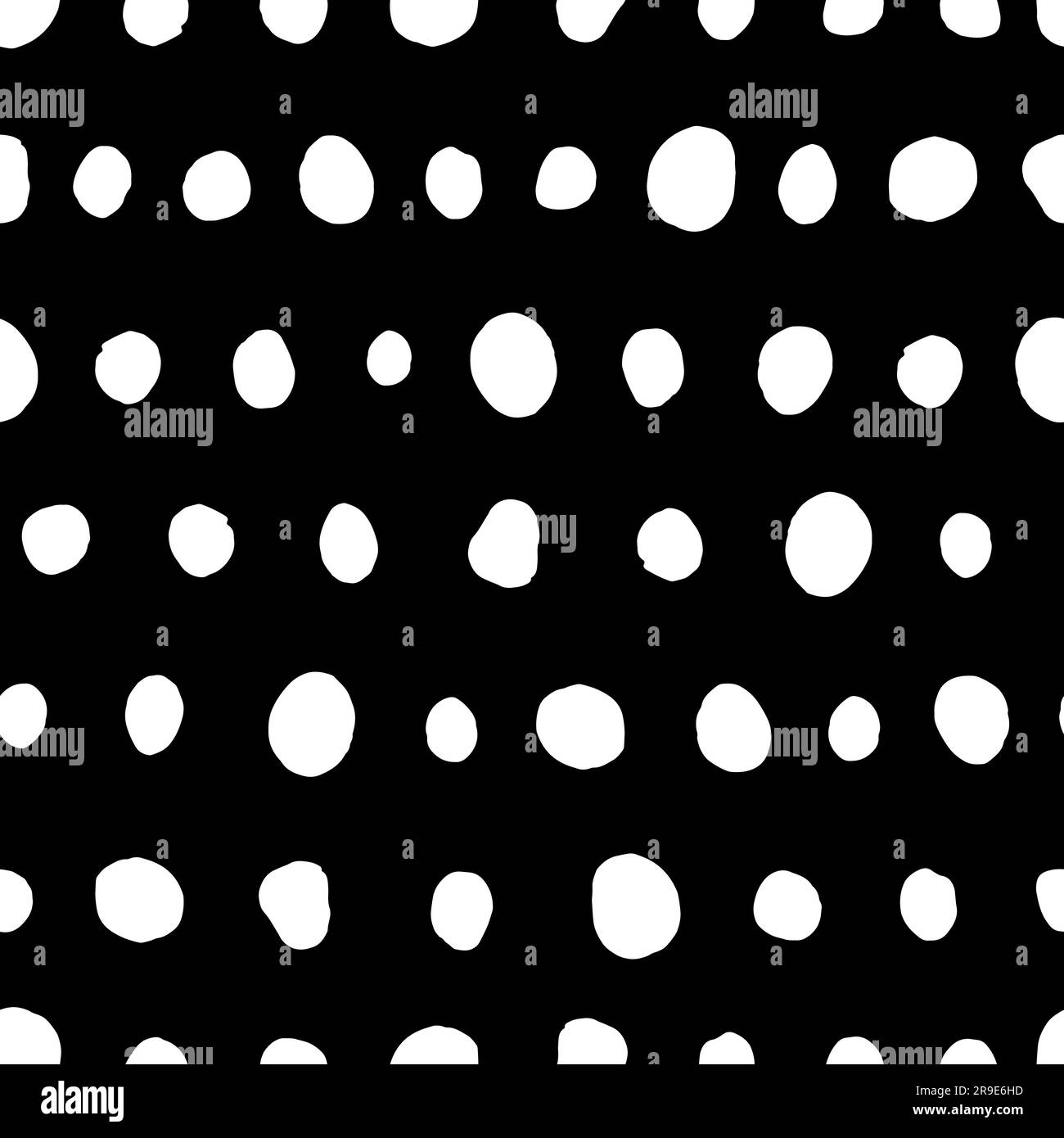 Seamless neutral polka dots pattern. White hand-drawn circles isolated ...