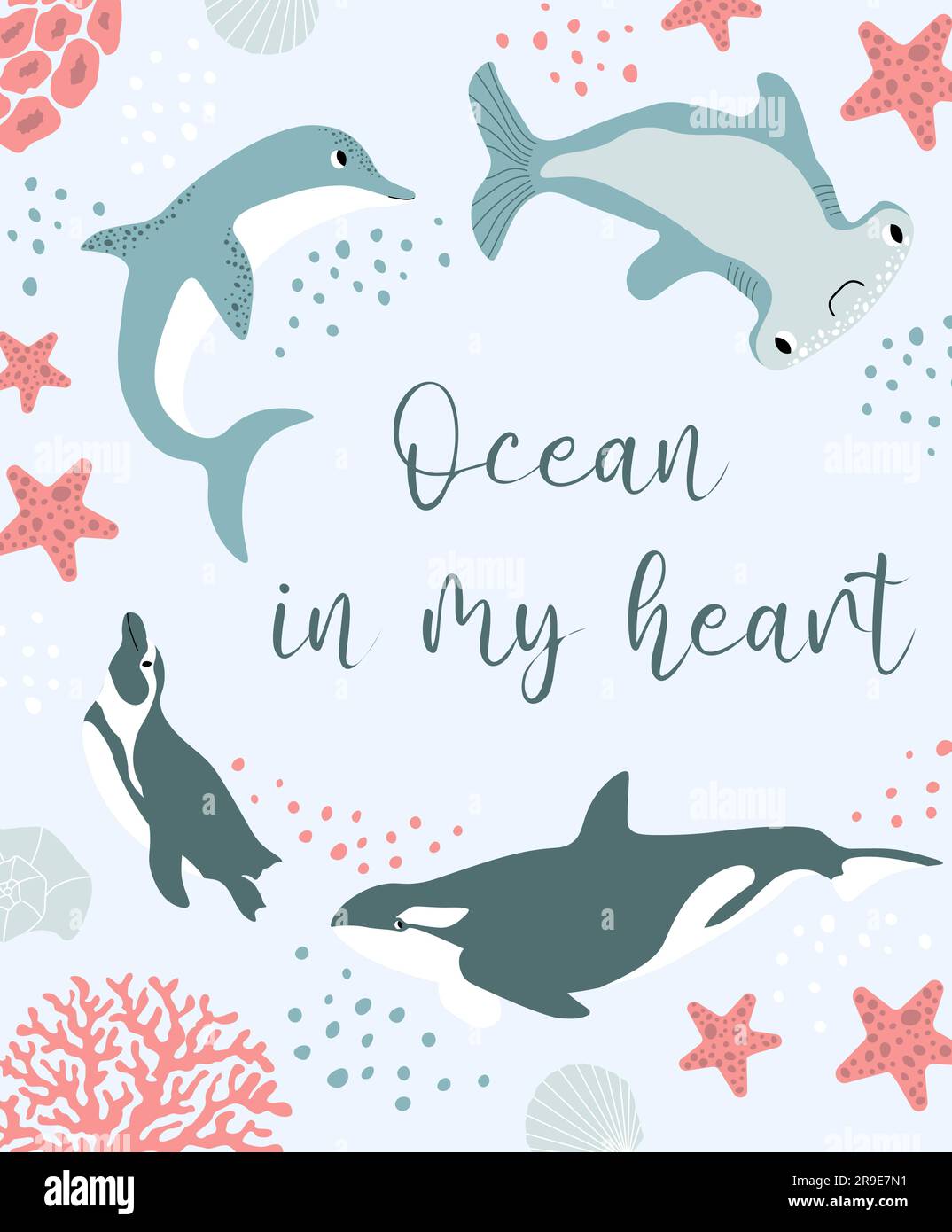 Killer whale poster Stock Vector Images - Alamy
