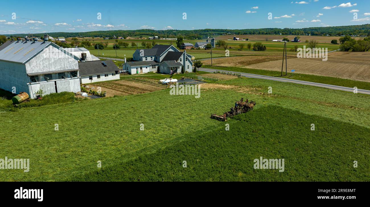 An aerial view of a sprawling farm Stock Photo - Alamy
