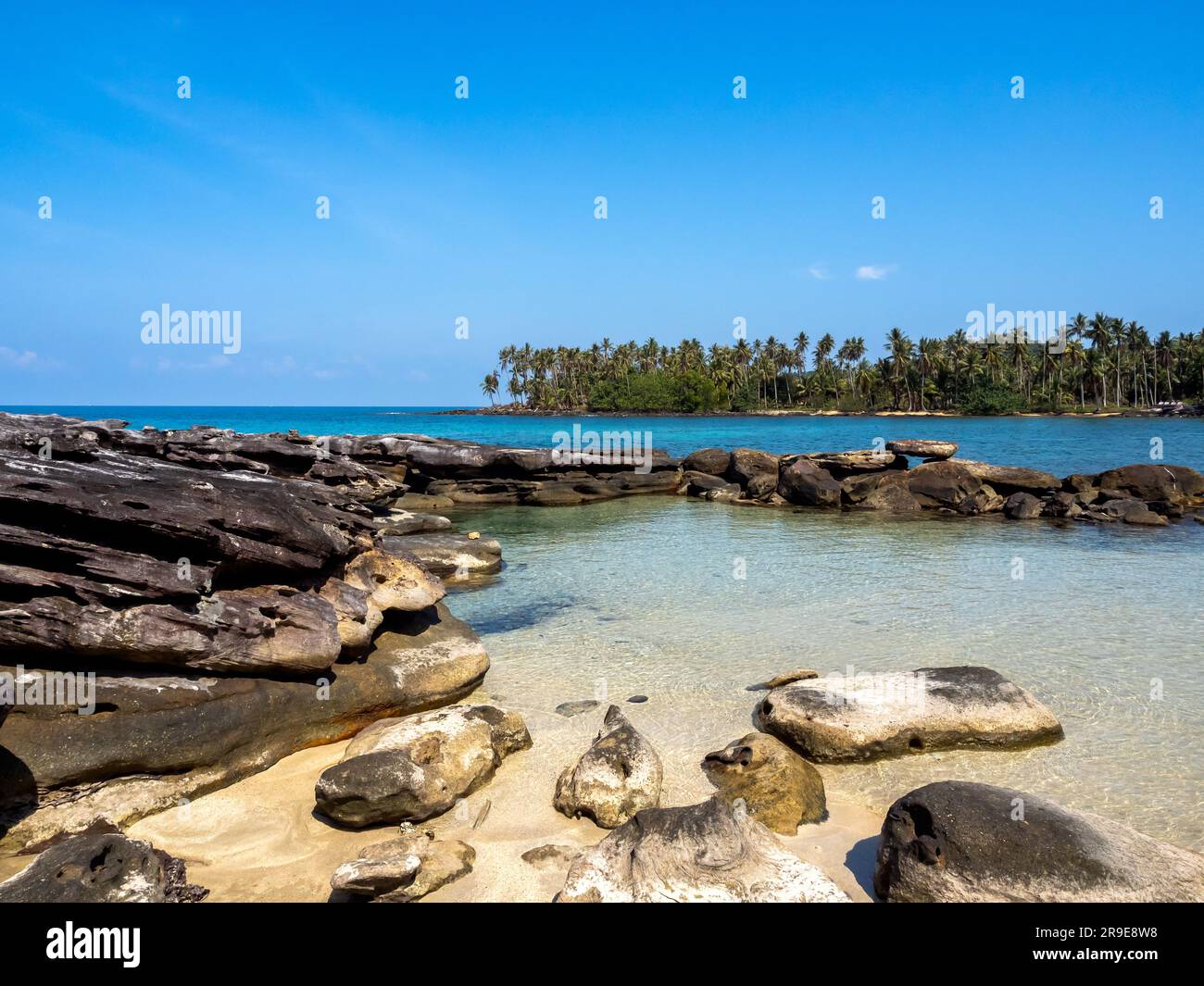 Secret beach at koh kood, Thailand. Bright seascape background on sunny ...