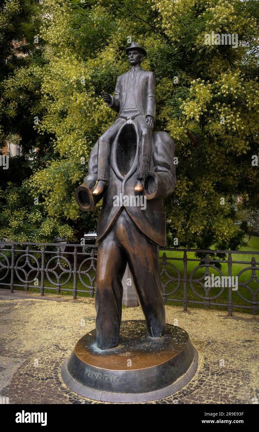 PRAGUE, CZECH REPUBLIC, EUROPE - Statue of author Franz Kafka, by ...