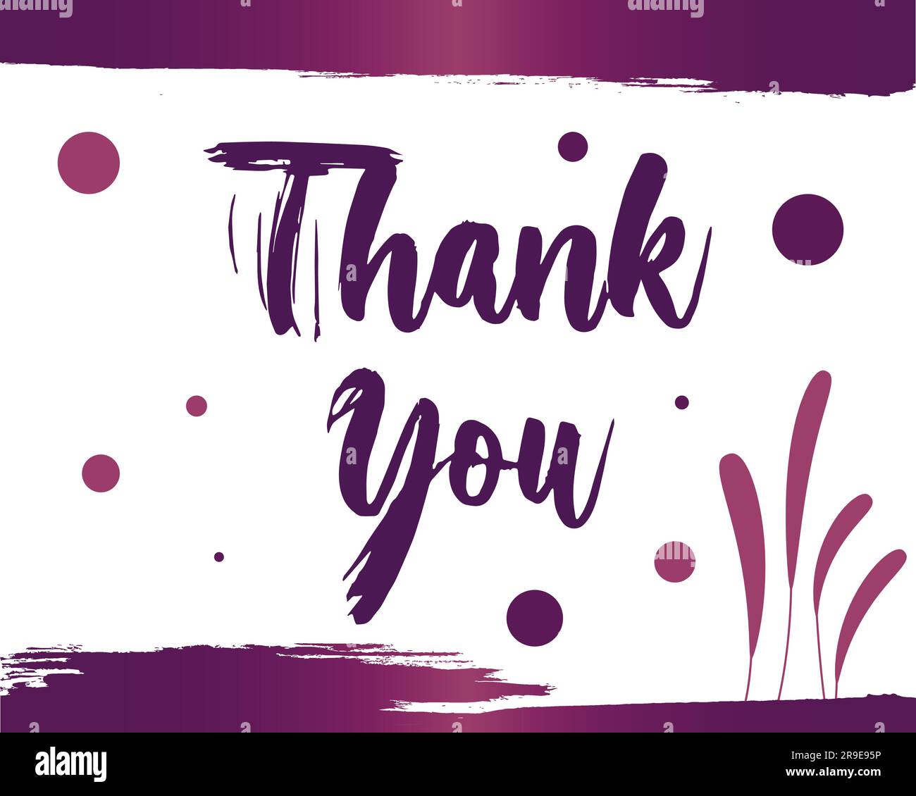 Thank You Card Design with Thank You Lettering and Paint-Inspired Background Stock Vector Image ...