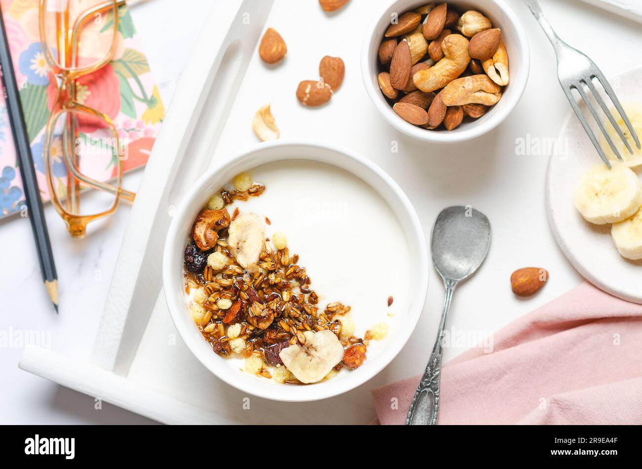 Dietary breakfast muesli yogurt hi-res stock photography and images - Alamy