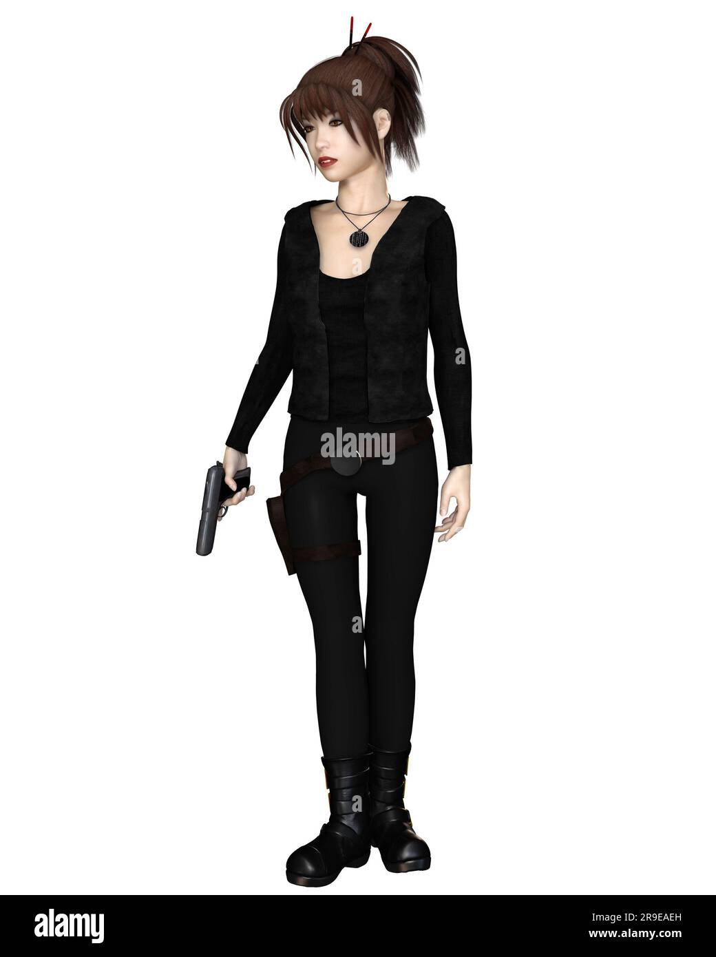 Female Asian Assassin, Standing Stock Photo - Alamy