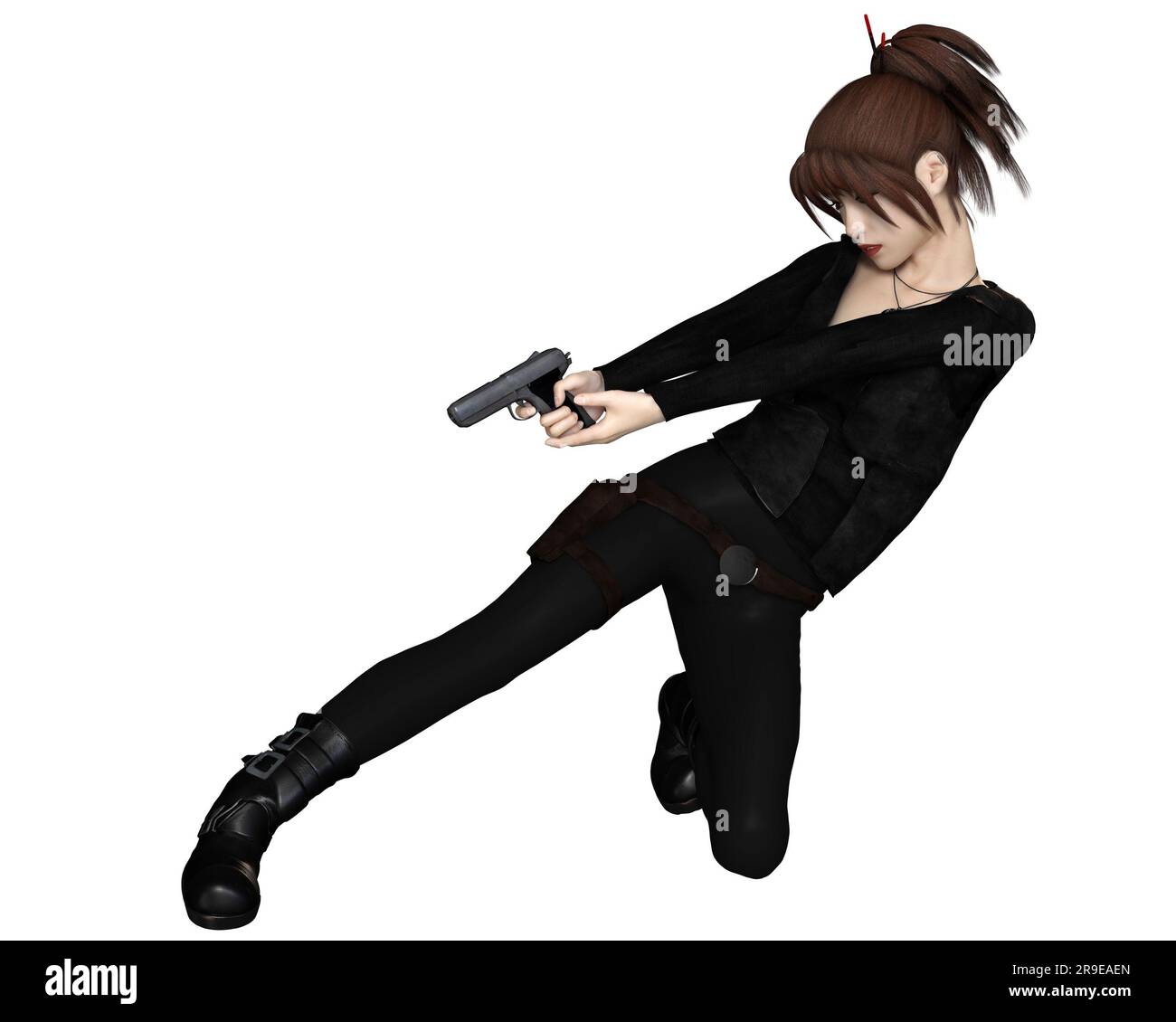 Woman gun isolated on Cut Out Stock Images & Pictures - Alamy