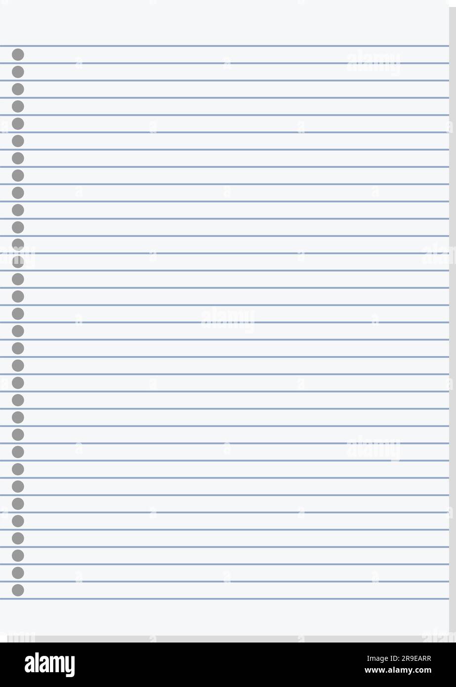 Paper lined notebook memo page white sheet template illustration for ...