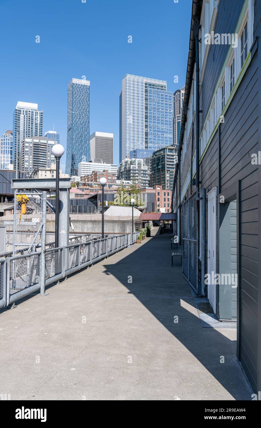 Downtown Seattle Skyscrapers from the Seattle Aquarium on Pier 59 ...