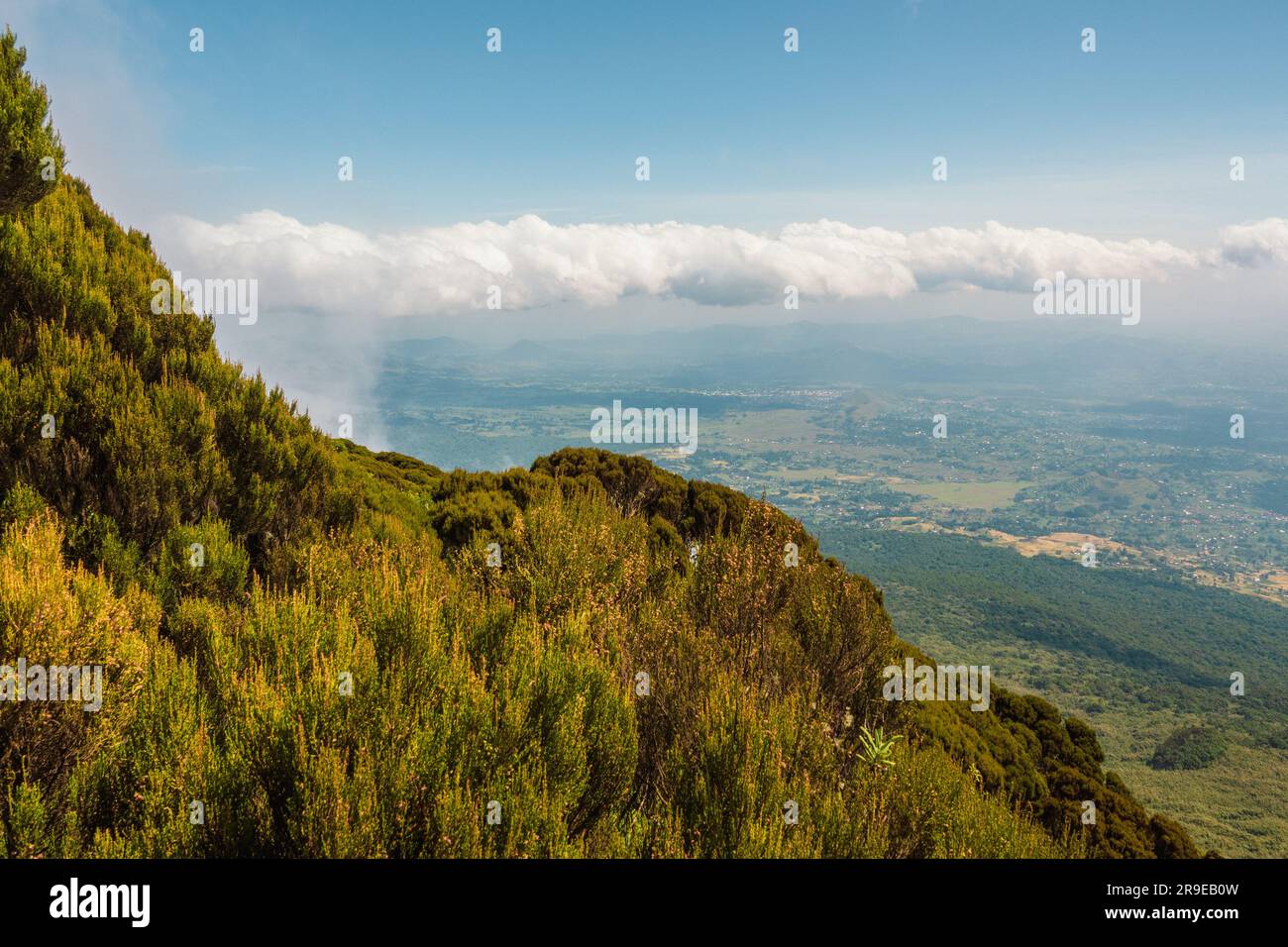 Aerial view of Kisoro Township in Eastern Uganda seen from Mount ...
