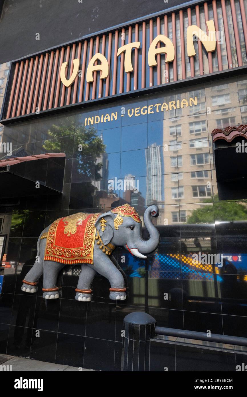 Vatan Indian Vegetarian Restaurant Front, 2023, NYC, USA Stock Photo ...