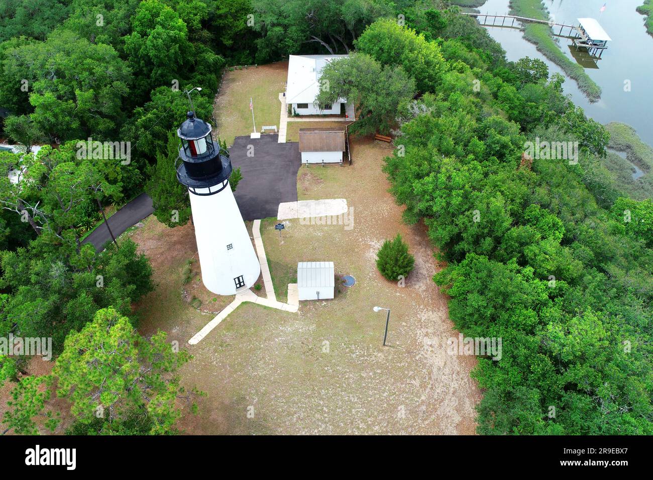 Amelia Island Light is the oldest lighthouse in Florida. It is located in Fernando Beach Florida ...