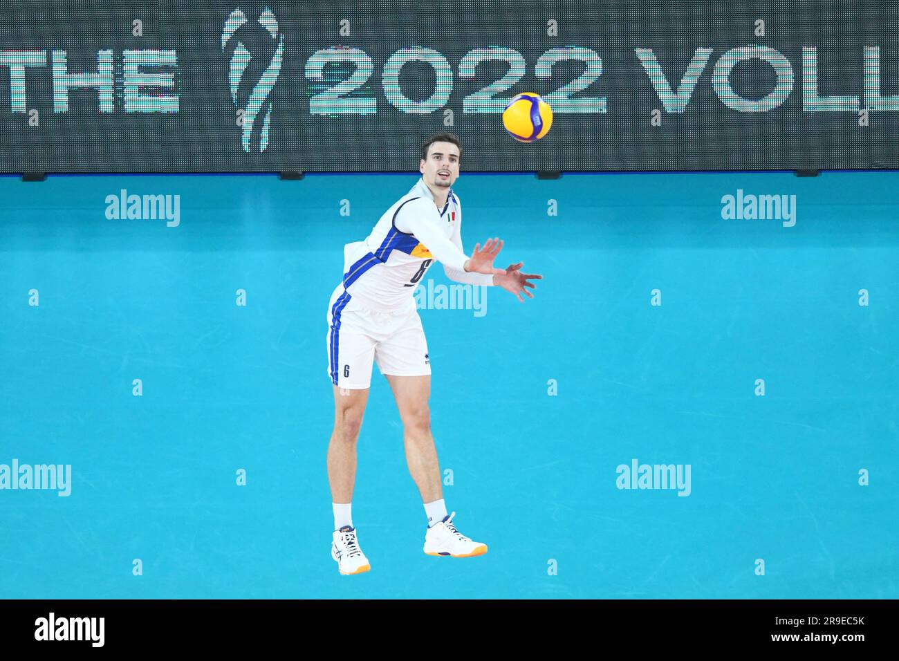 Simone Gianelli (Italy) serving. Volleyball World Championship 2022 ...
