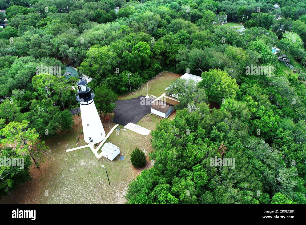 Amelia Island Light is the oldest lighthouse in Florida. It is located in Fernando Beach Florida ...