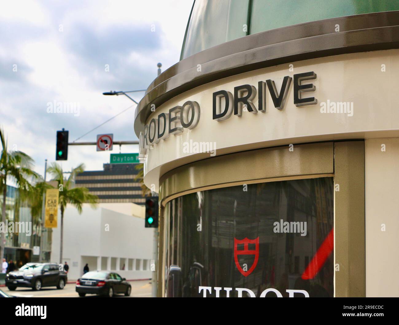 Sign for Rodeo Drive at the intersection with Dayton Way Two Rodeo ...
