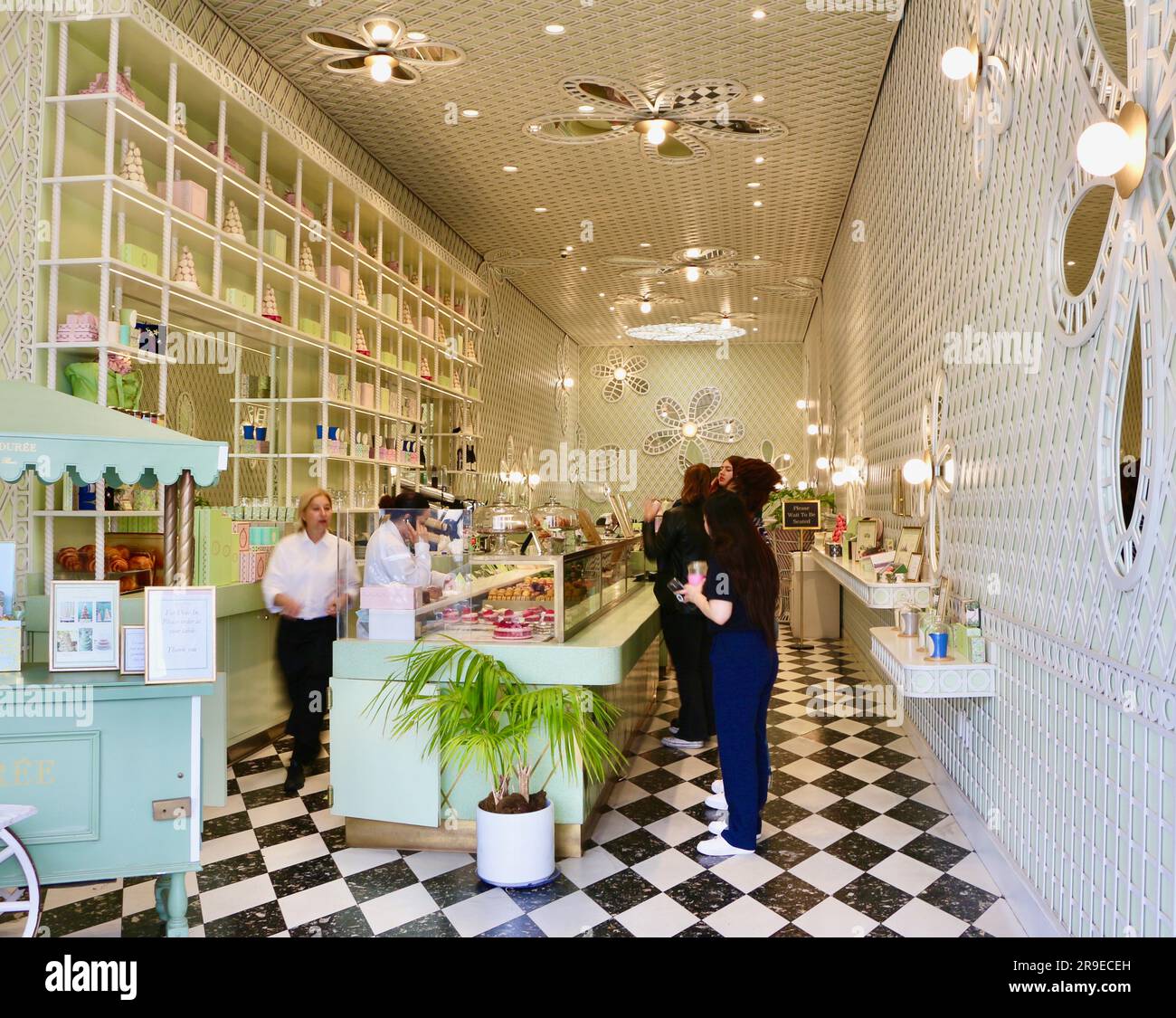 Interior of French high end patisserie Ladurée Beverly Hills 311 North ...