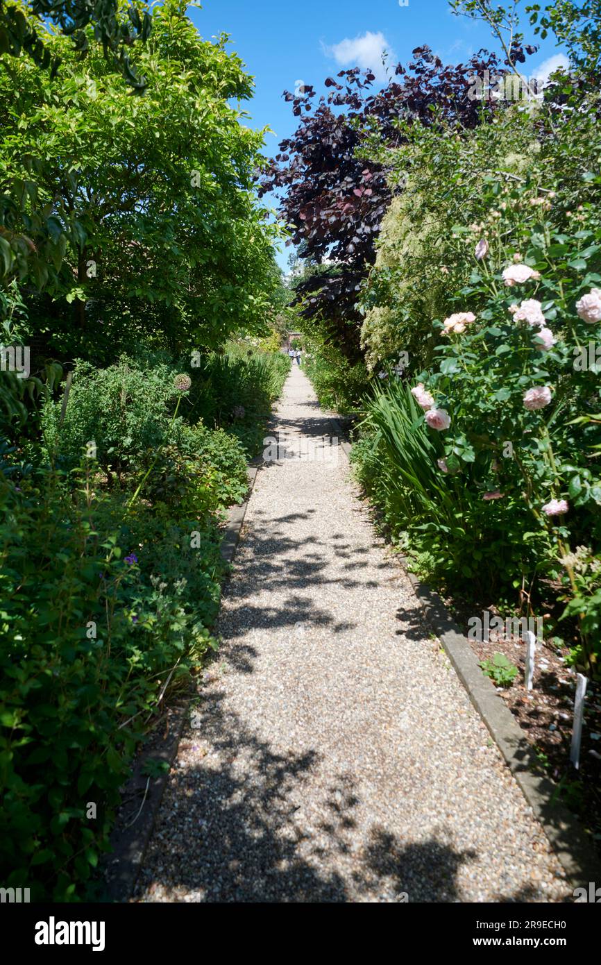 Formal Elizabethan Walled Garden in full flower durring the summer ...